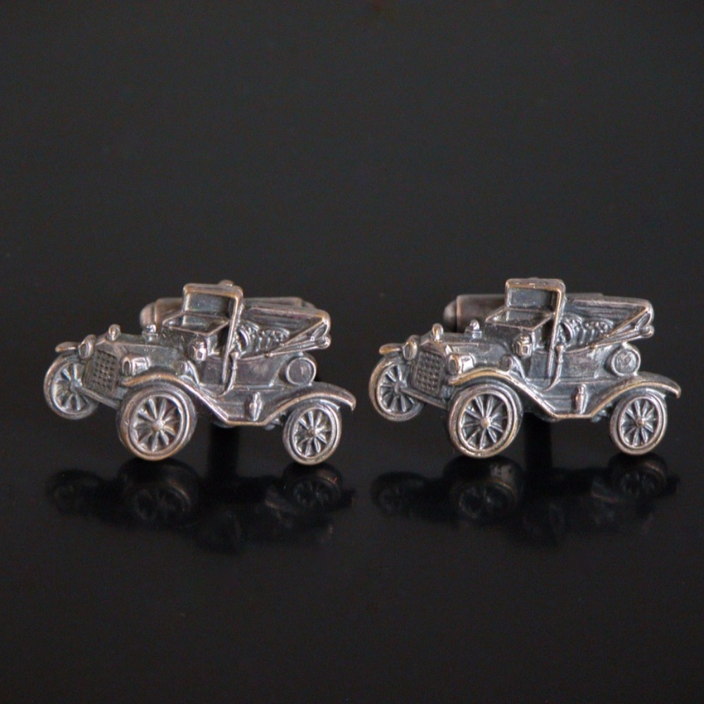 Antique Model Car Model T Automobile Cufflinks - Gem